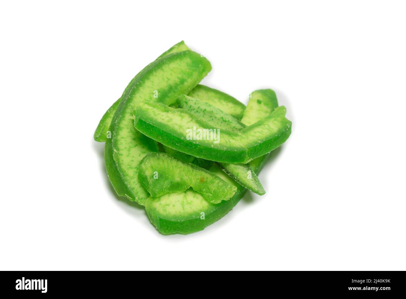 Slices of dried pummelo isolated on white background. Top view Stock ...