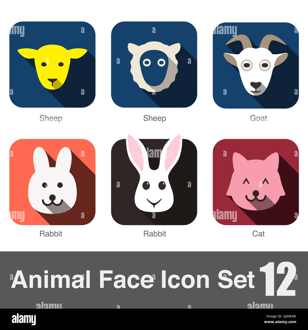 Animal face flat icon, Vector Stock Vector Image & Art - Alamy