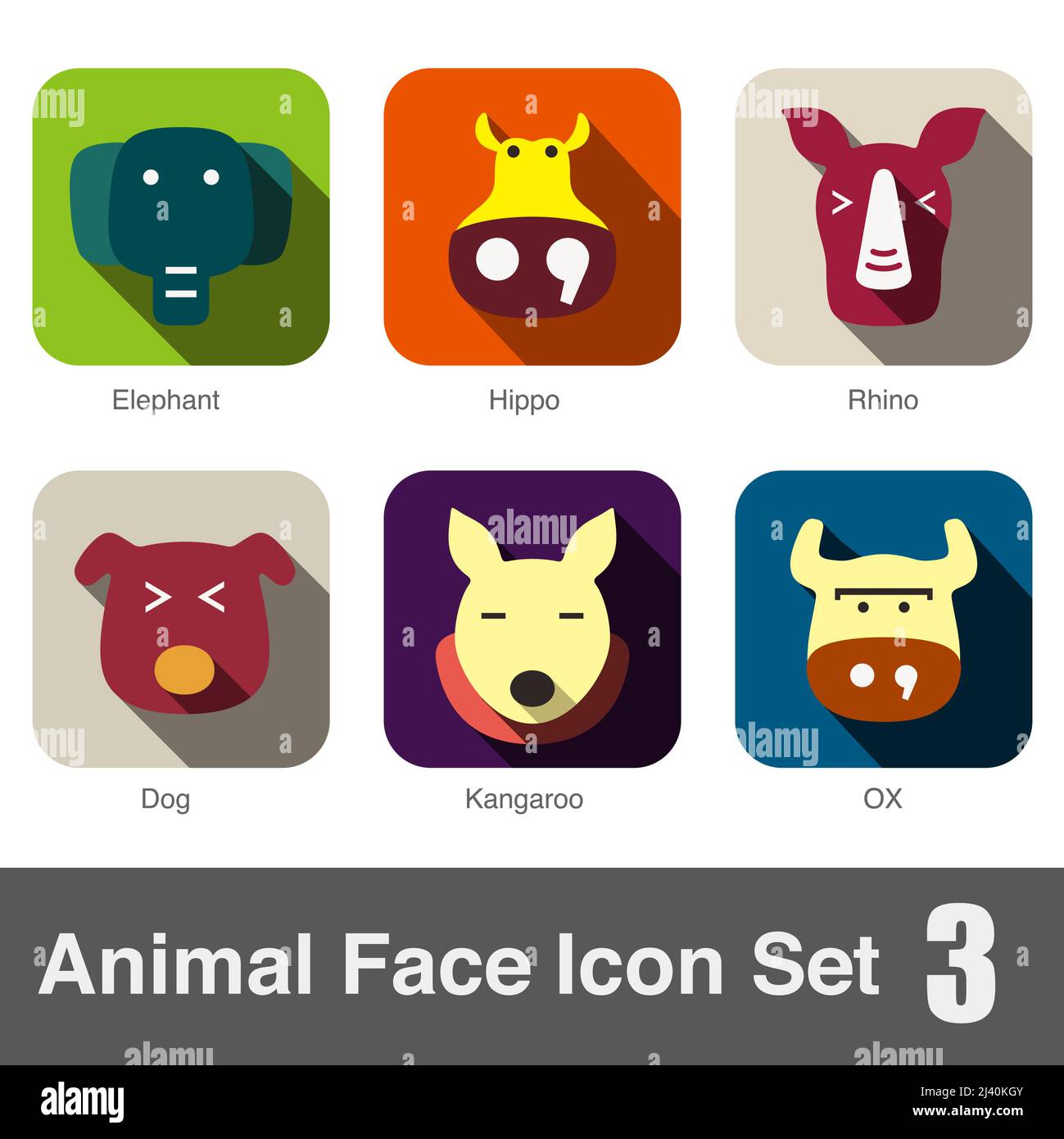 Animal face flat icon, Vector Stock Vector Image & Art - Alamy