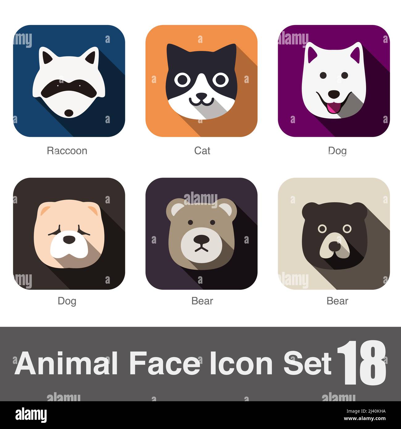 Animal face flat icon, Vector Stock Vector Image & Art - Alamy