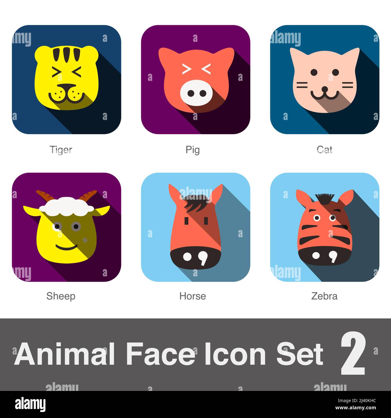 Animal face flat icon, Vector Stock Vector Image & Art - Alamy