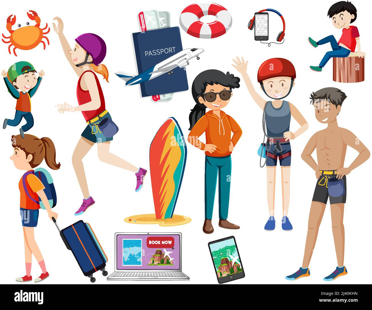 Set of people in different actions illustration Stock Vector Image ...