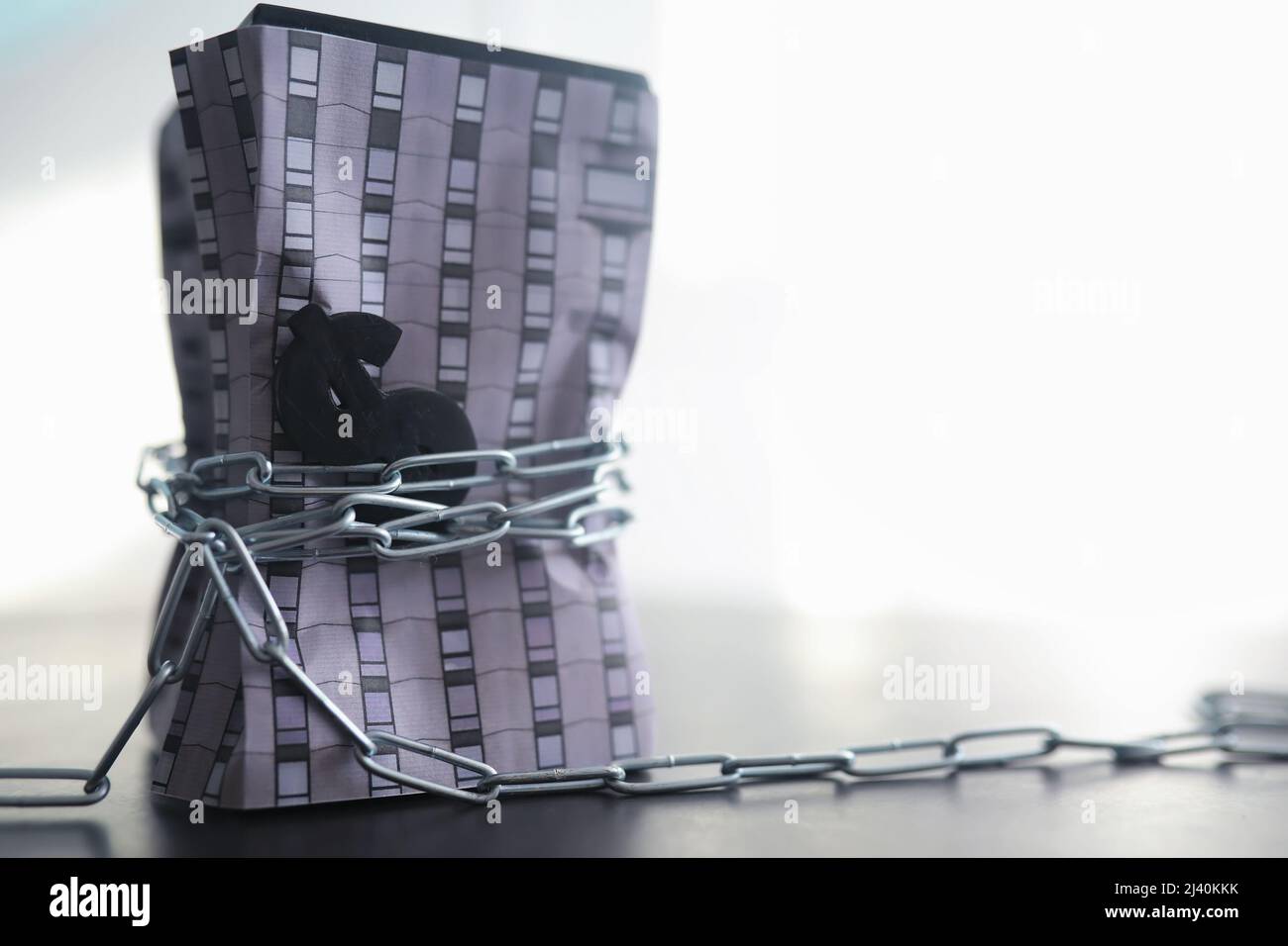 The concept of financial dependence on borrowed funds. Mortgage debts ...