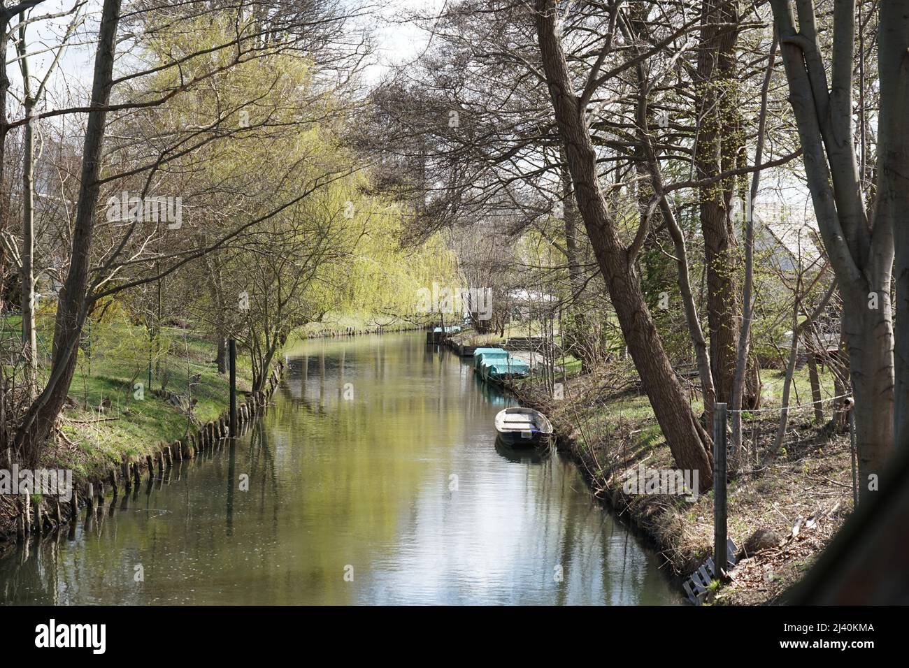 This small river is the famous Spree in the Spreewald, a holiday ...