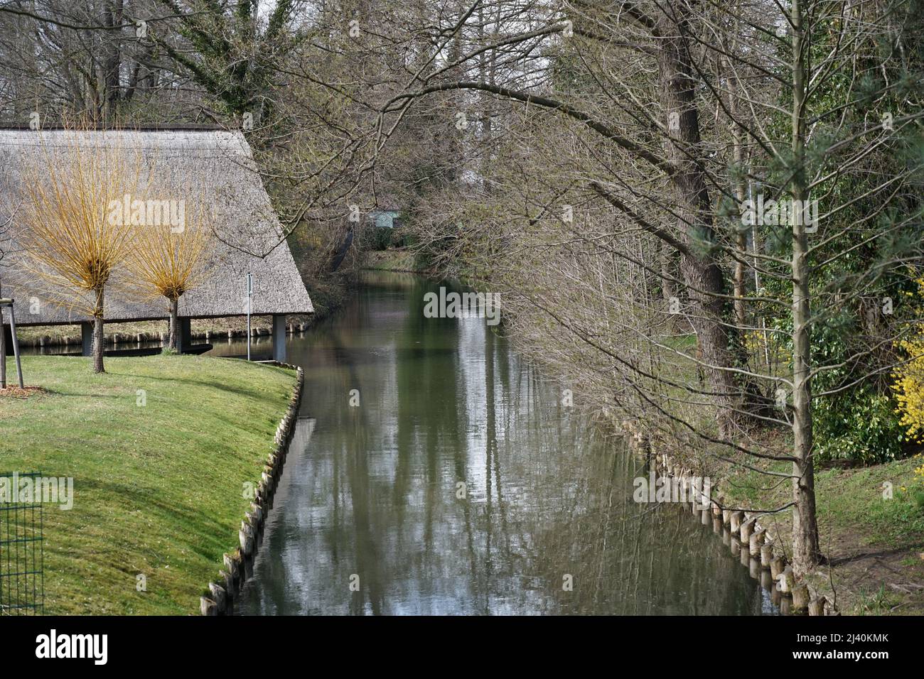This small river is the famous Spree in the Spreewald, a holiday ...