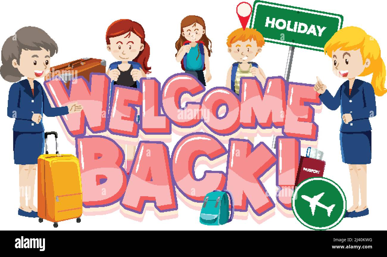 Welcome back hand drawn lettering logo illustration Stock Vector Image ...