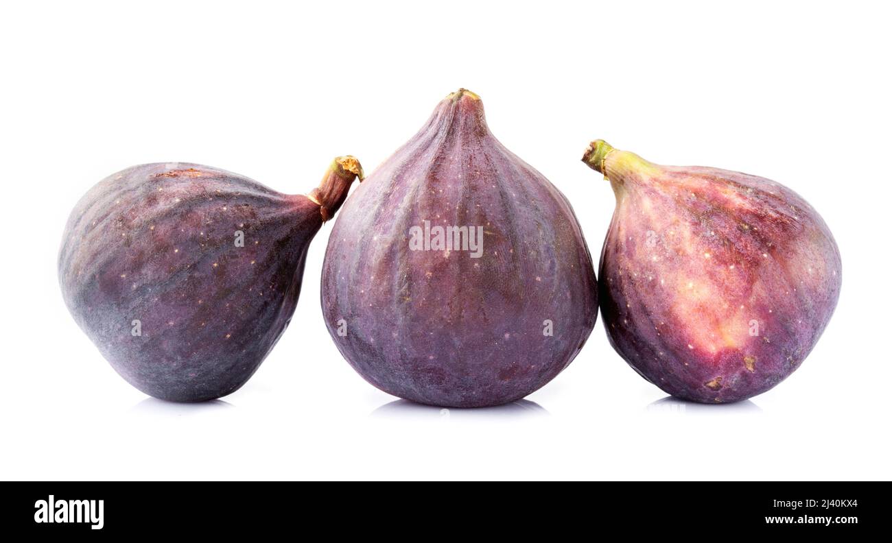 Three ripe figs isolated on white background with clipping path Stock ...