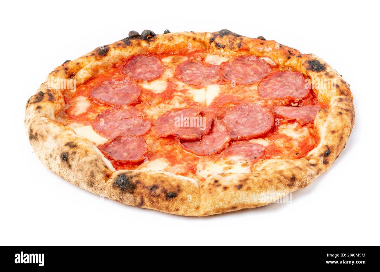 Pepperoni pizza isolated on white background, neapolitan style pizza ...