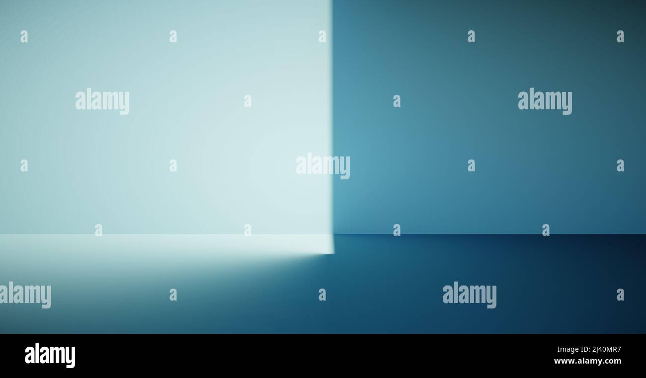 Blank colorful wall background and hard falling shadow. 3D rendering ...