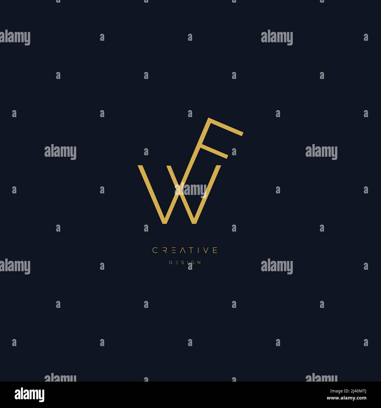 Alphabet initial letter icon logo WF Stock Vector Image & Art - Alamy