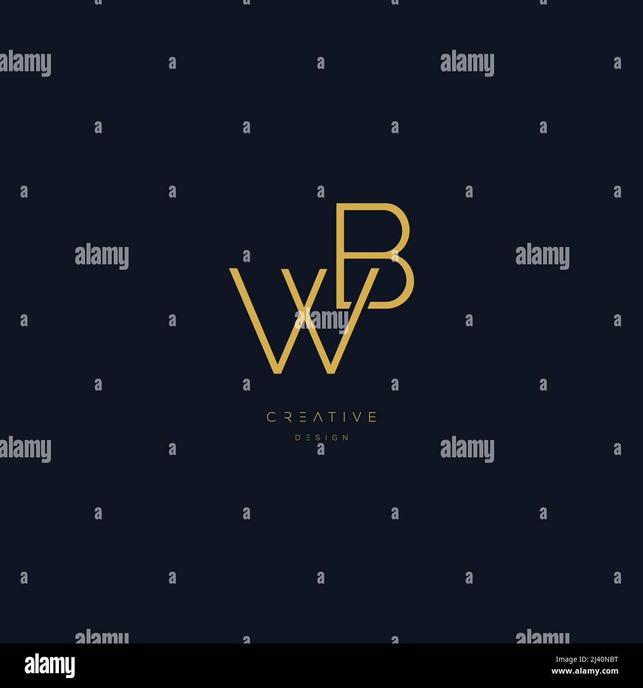 Alphabet initial letter icon logo WB Stock Vector Image & Art - Alamy