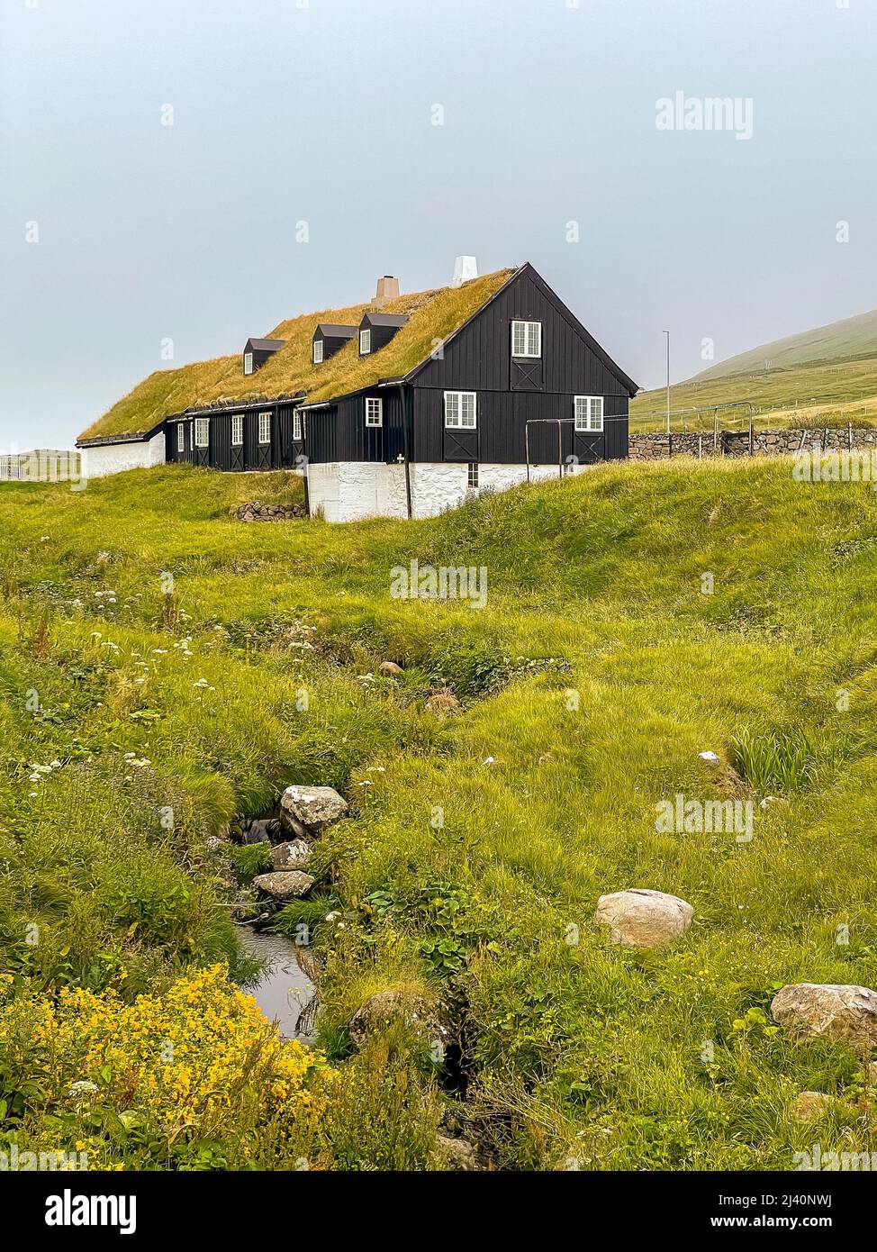 The beautiful Grass roof houses on the Faroe Islands Stock Photo - Alamy