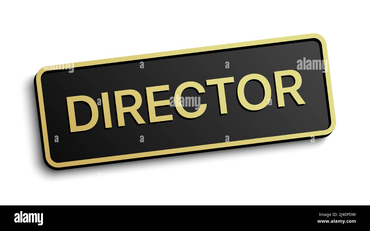 Classic style Director vector black badge with golden details, isolated ...