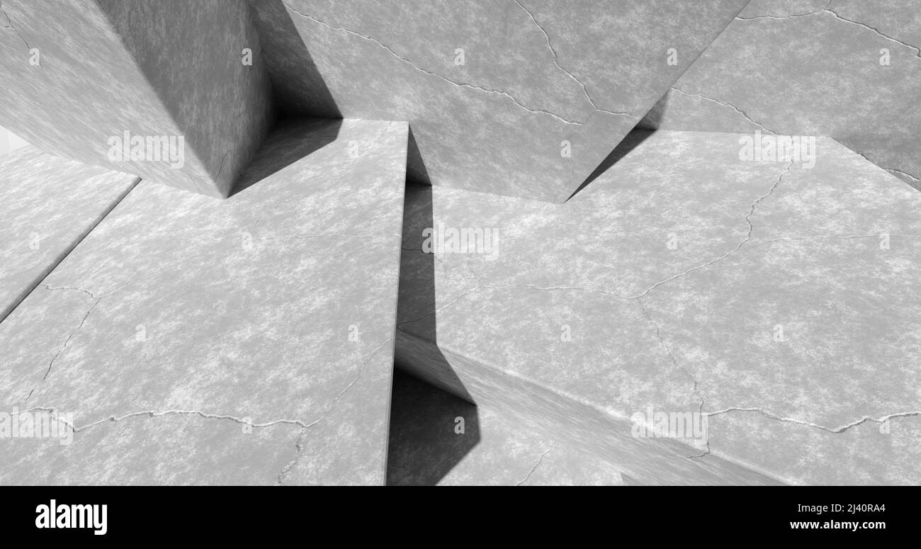 Concrete geometric shapes. Polygonal relief pattern. Industrial style ...