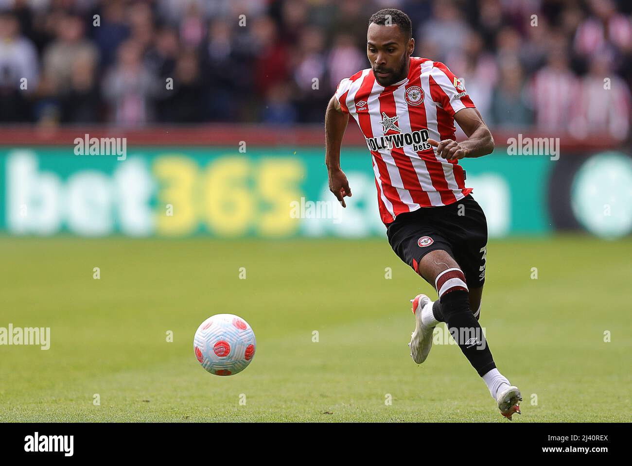 London, England, 10th April 2022. Rico Henry of Brentford during the ...