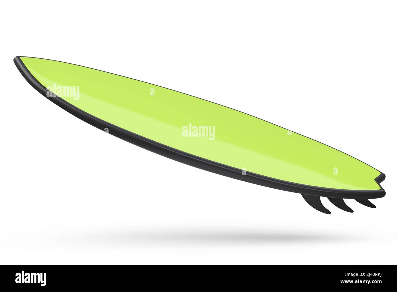 Realistic green surfboard isolated on white background. 3d render of ...