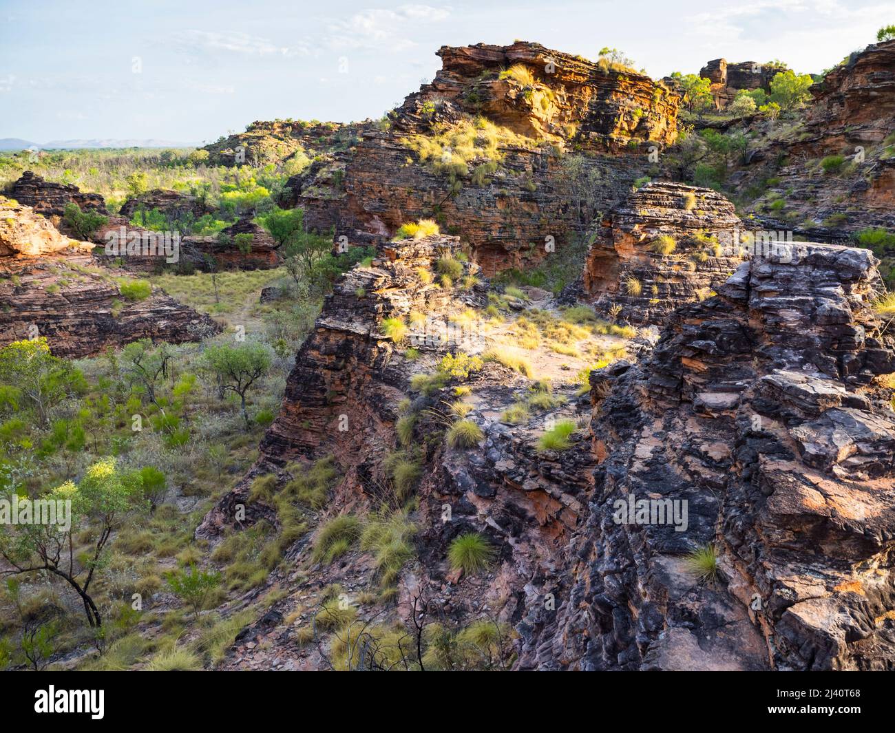 Rugged quartz sandstone and conglomerat karst outcrops of Mirima ...