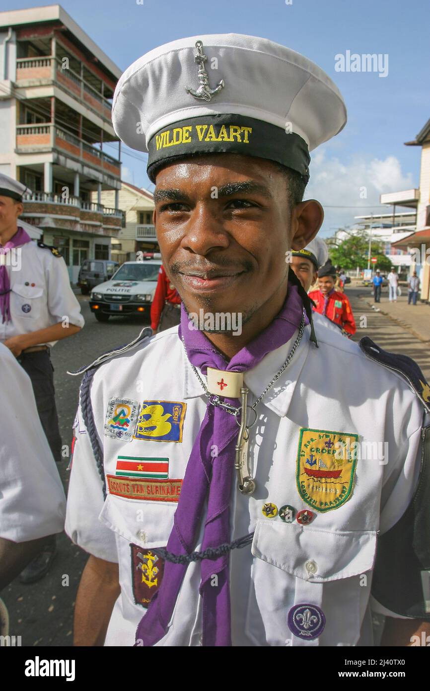 Surinam, portrait of a sea scout in Paramaribo Stock Photo - Alamy