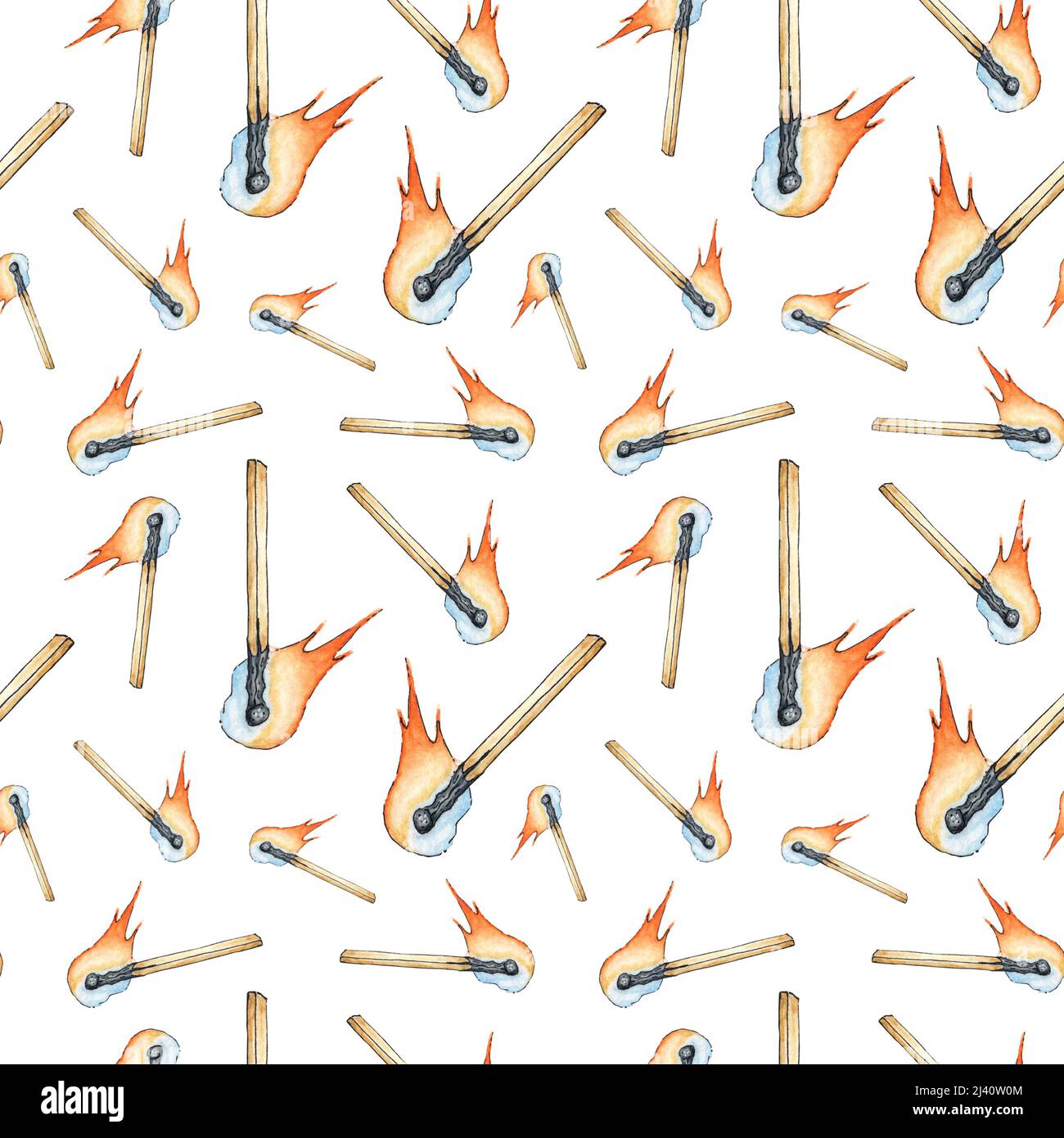 Watercolor illustration pattern of a burning match abstract. Get the ...