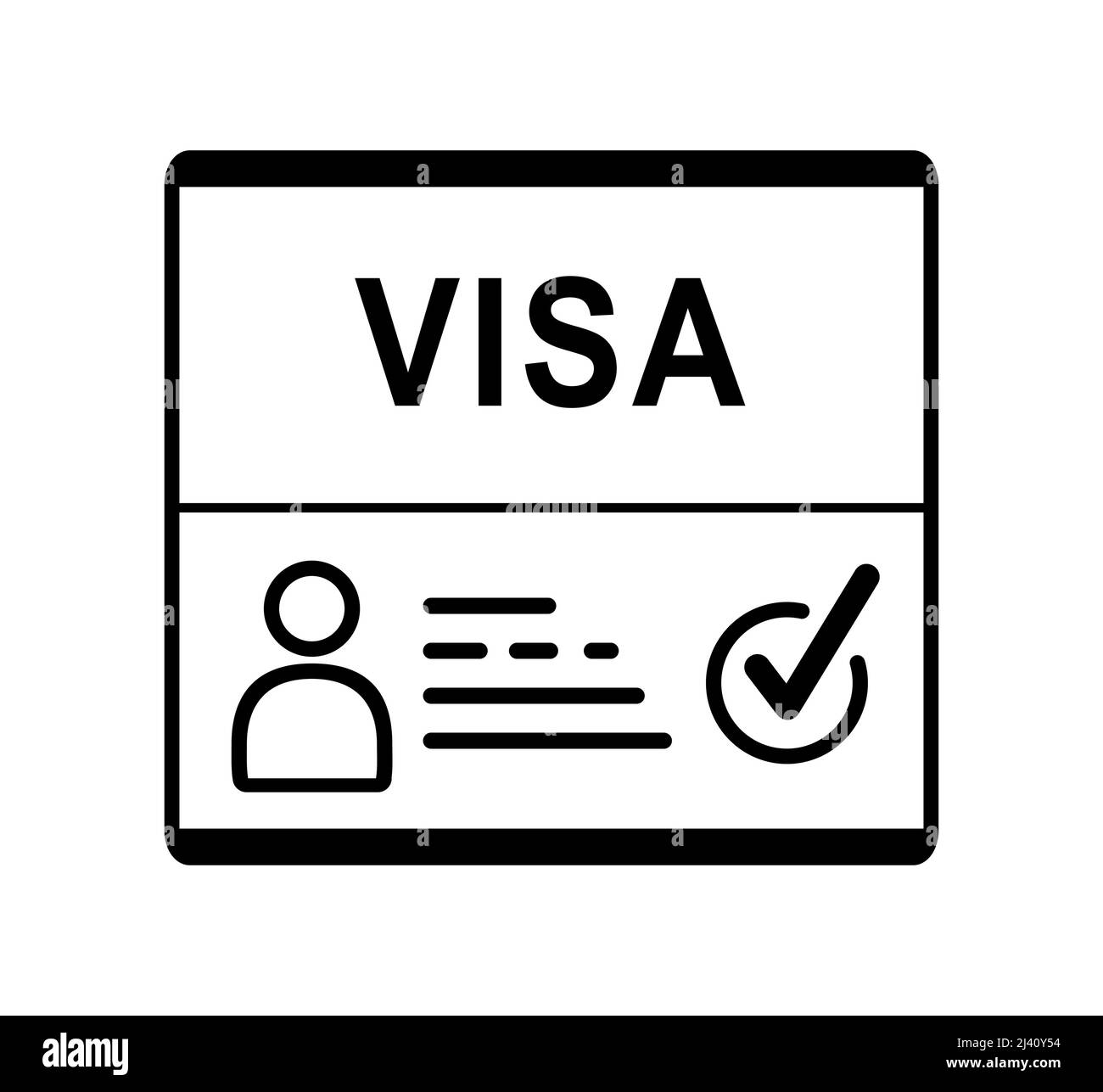 Visa Document Arrival Foreign Passport Icon Outline Style Thin