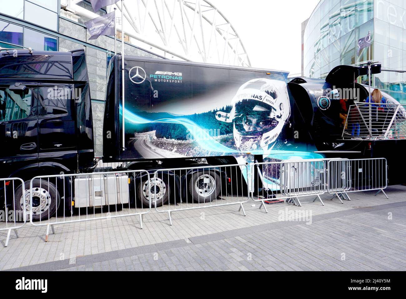 Mercedes Benz AMG Lewis Hamilton F1 stimulator Stock Photo - Alamy