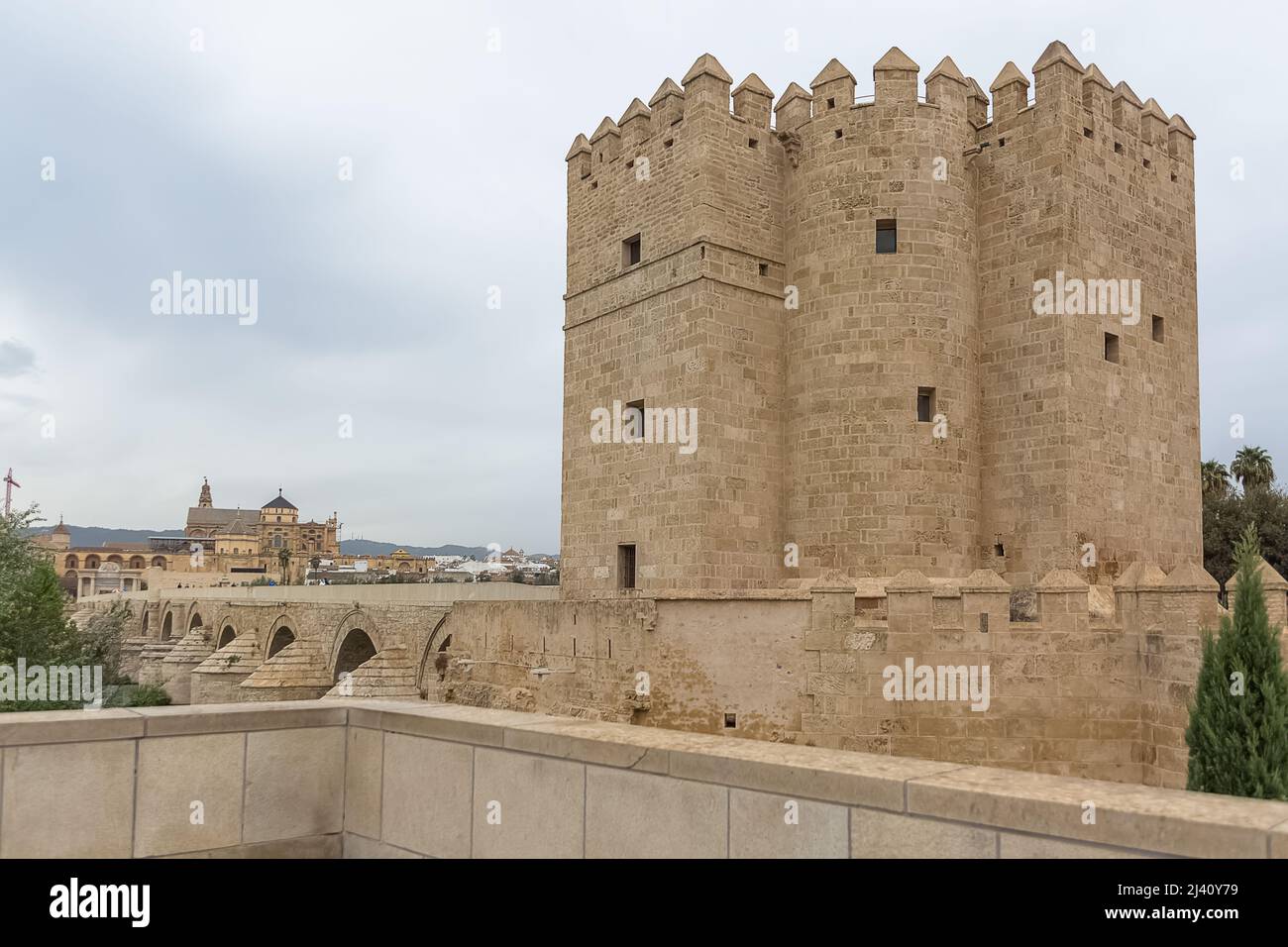 Cordoba Spain - 09 13 2021: View at the Calahorra tower, Torre de la ...
