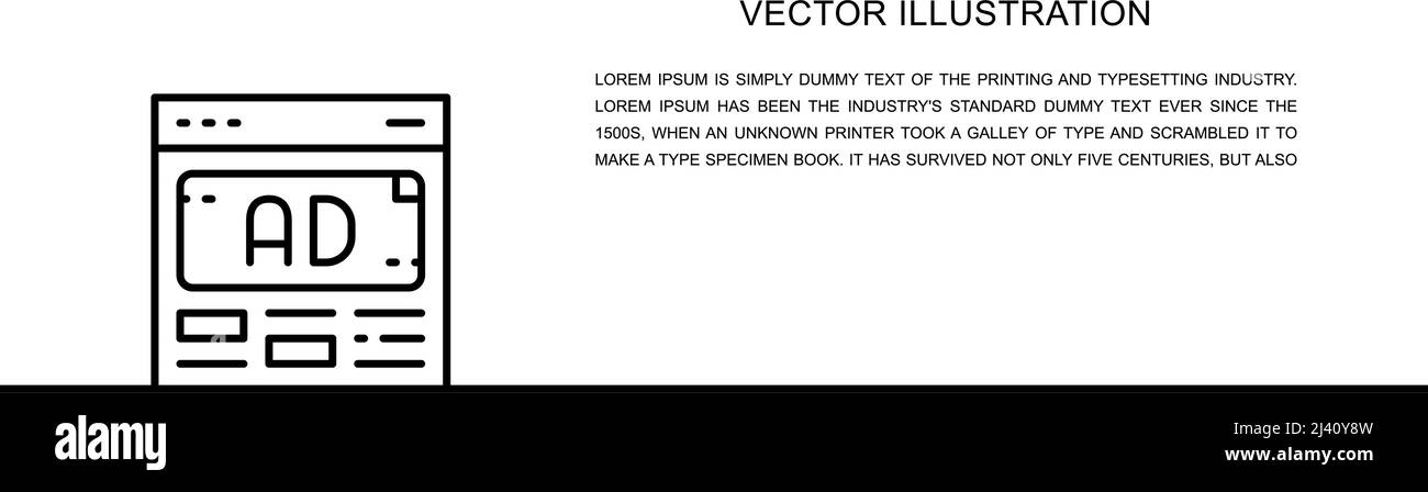 Vector ad, advertisement, media marketing one line icon. Continuous one ...
