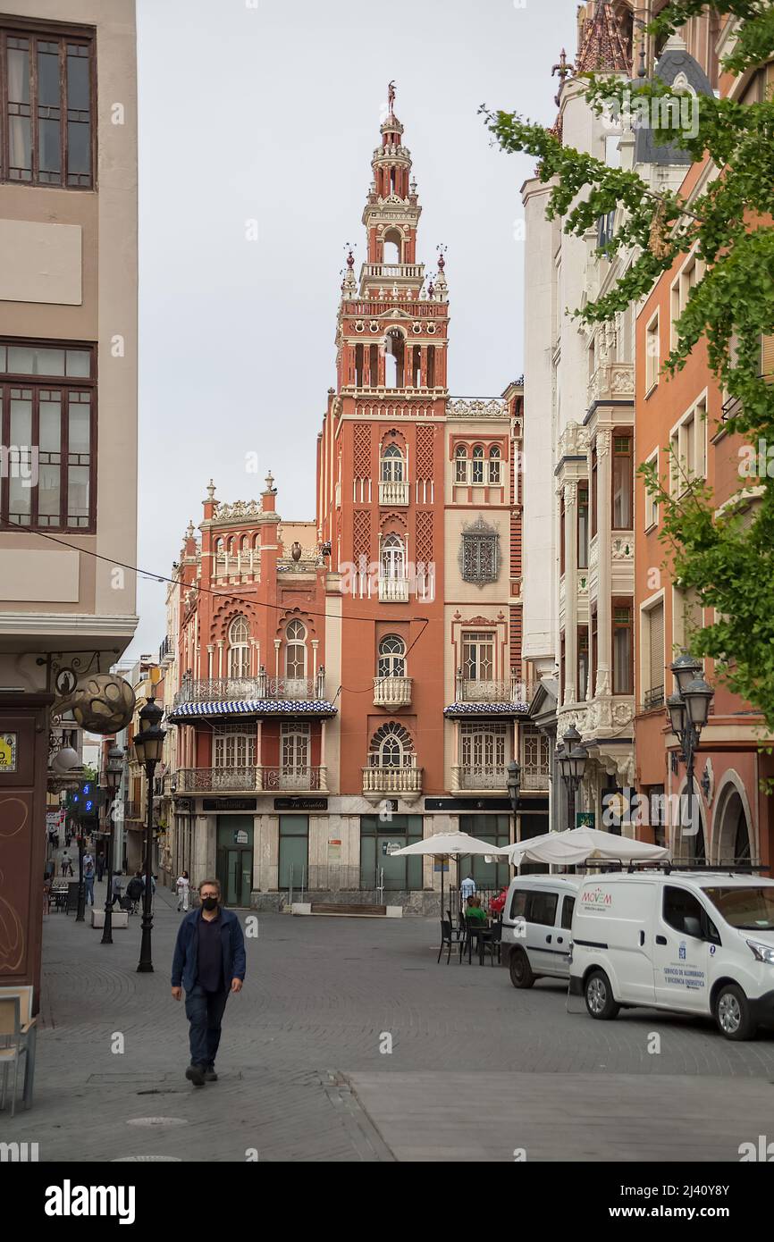 Badajoz Spain - 09 17 2021: View at the Giralda Building, an iconic ...