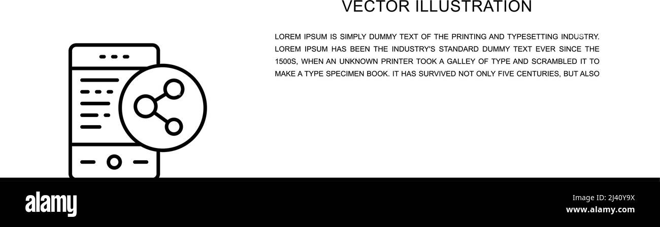 Vector social media link, connection, network one line icon. Continuous ...
