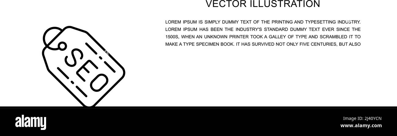 Vector seo tag, label one line icon. Continuous one line illustration ...