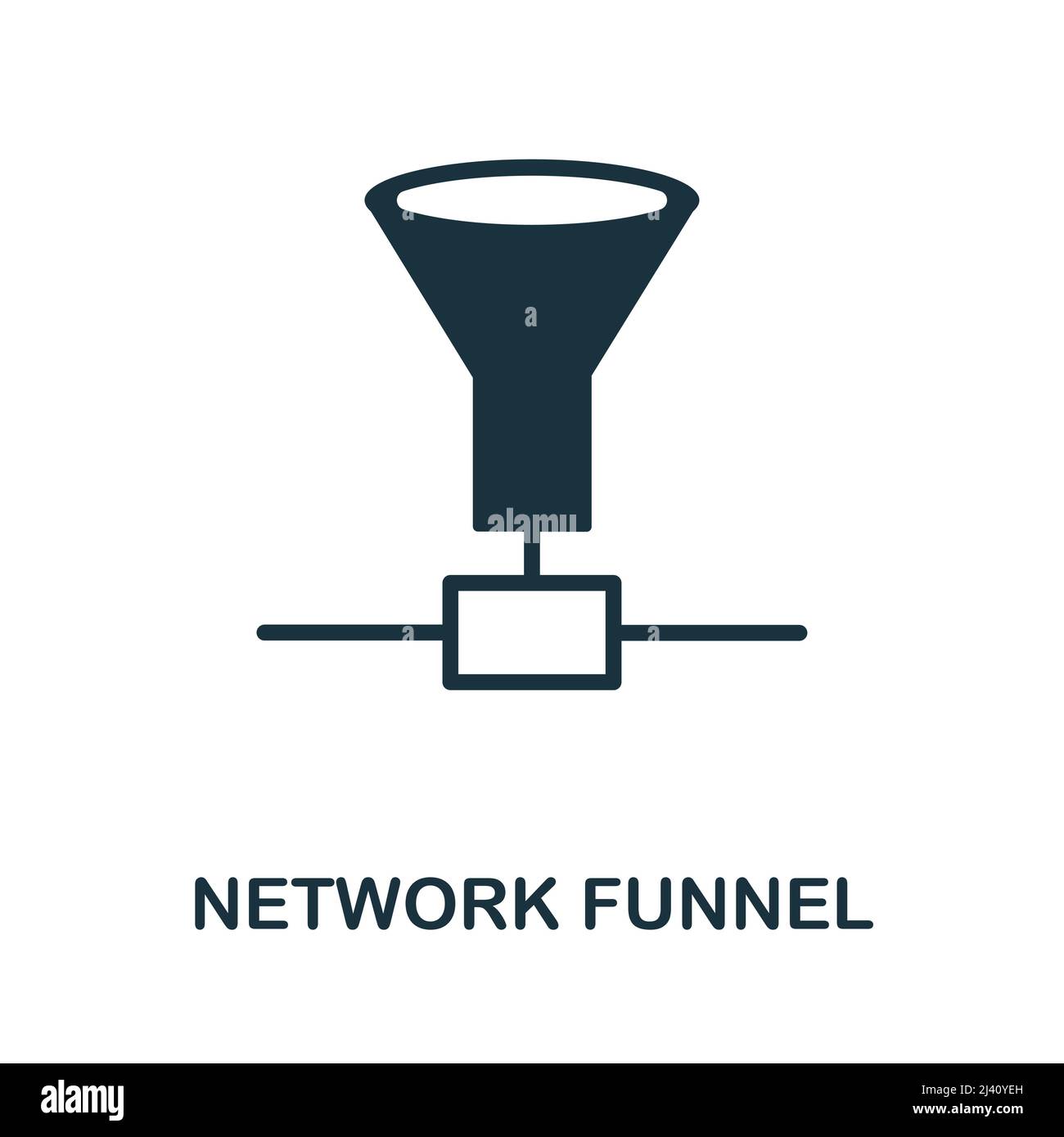 Network Funnel flat icon. Colored element sign from internet security collection. Flat Network ...
