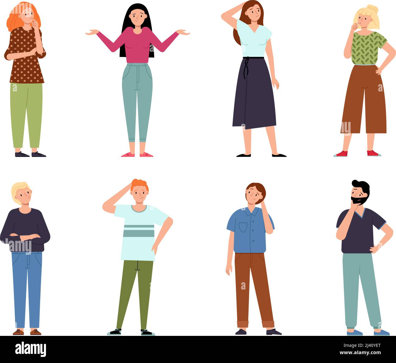 People choice problem. Indecision and difficulty choosing, indecisive ...