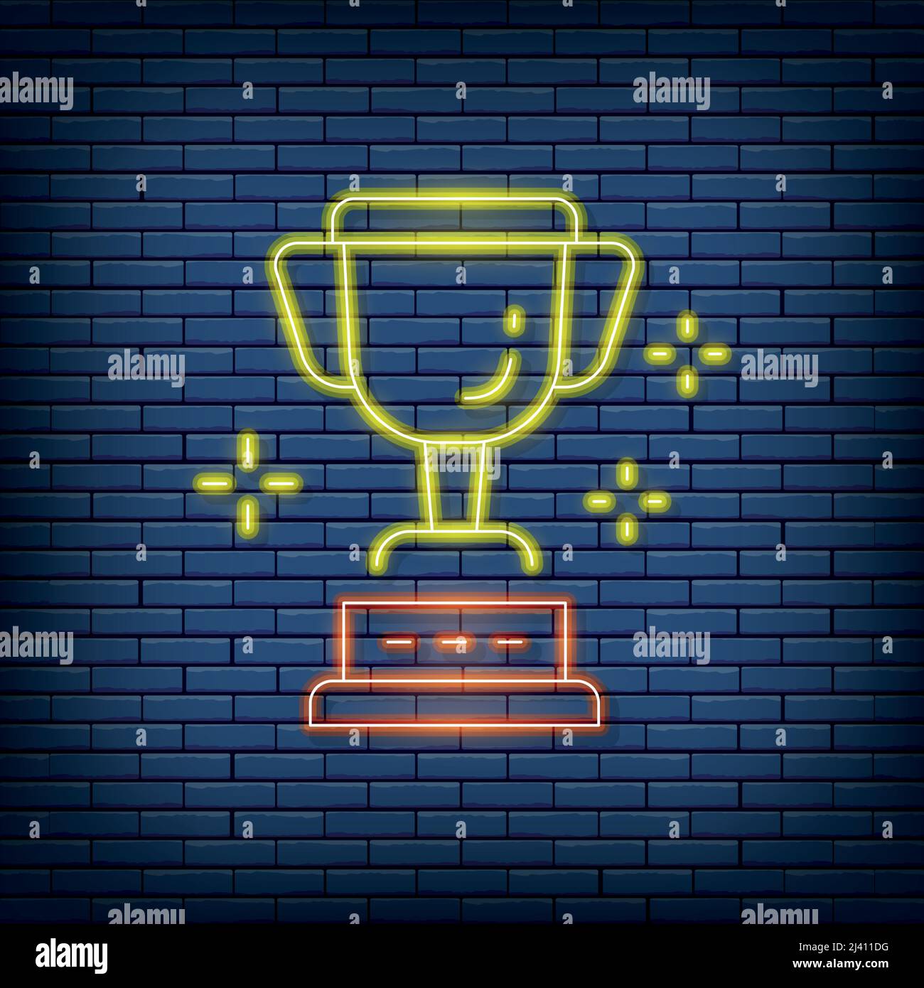 Vector cup, trophy, award neon sign. Vector illustration in neon style ...