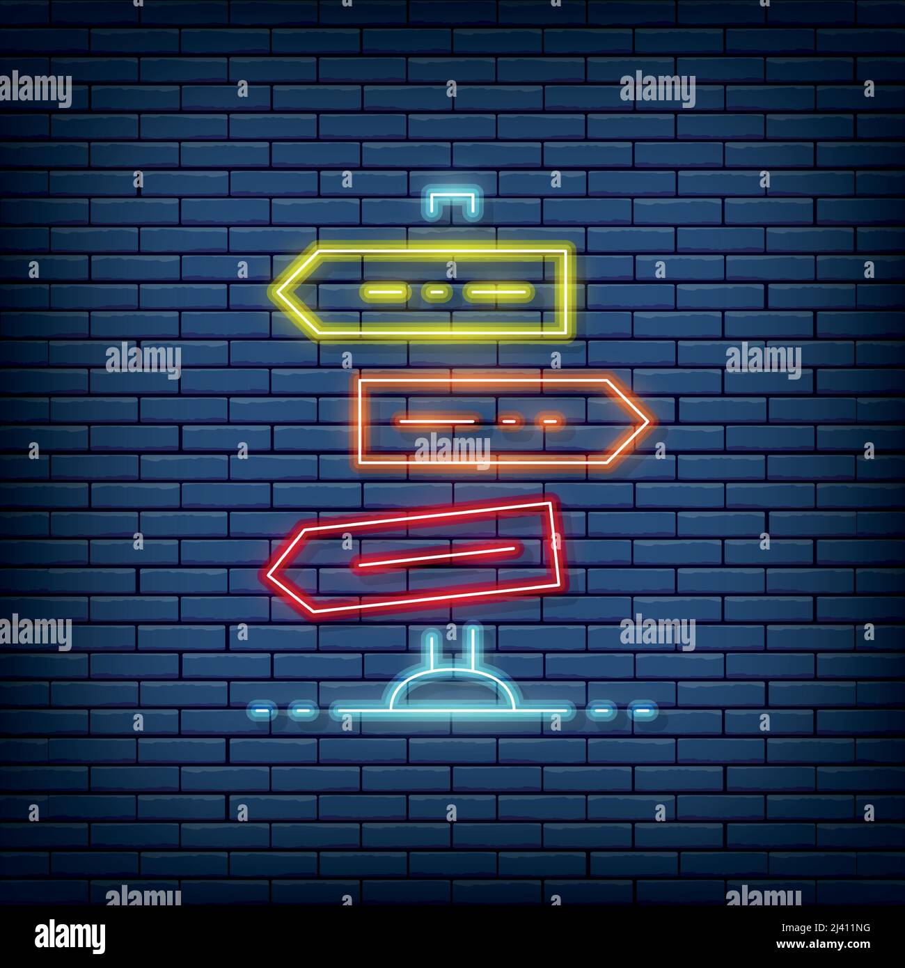 Vector traffic sign, intersection, crossroads neon sign. Vector ...