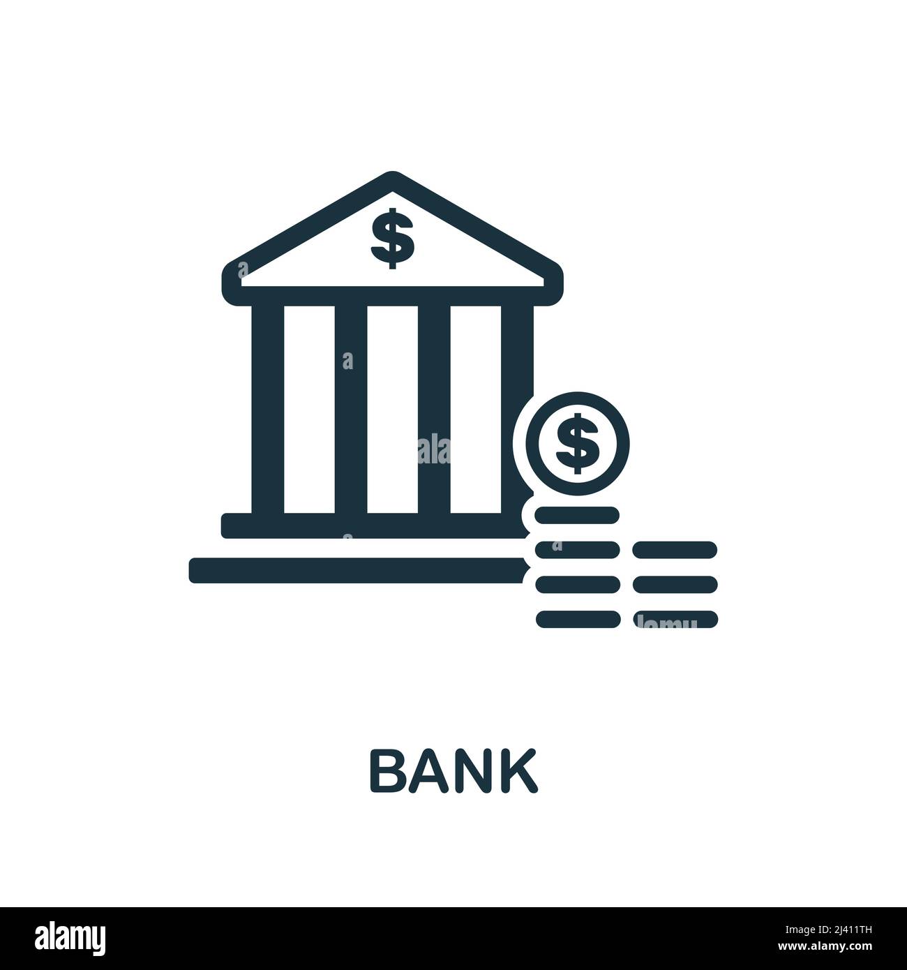 Bank icon. Monochrome simple Bank icon for templates, web design and ...