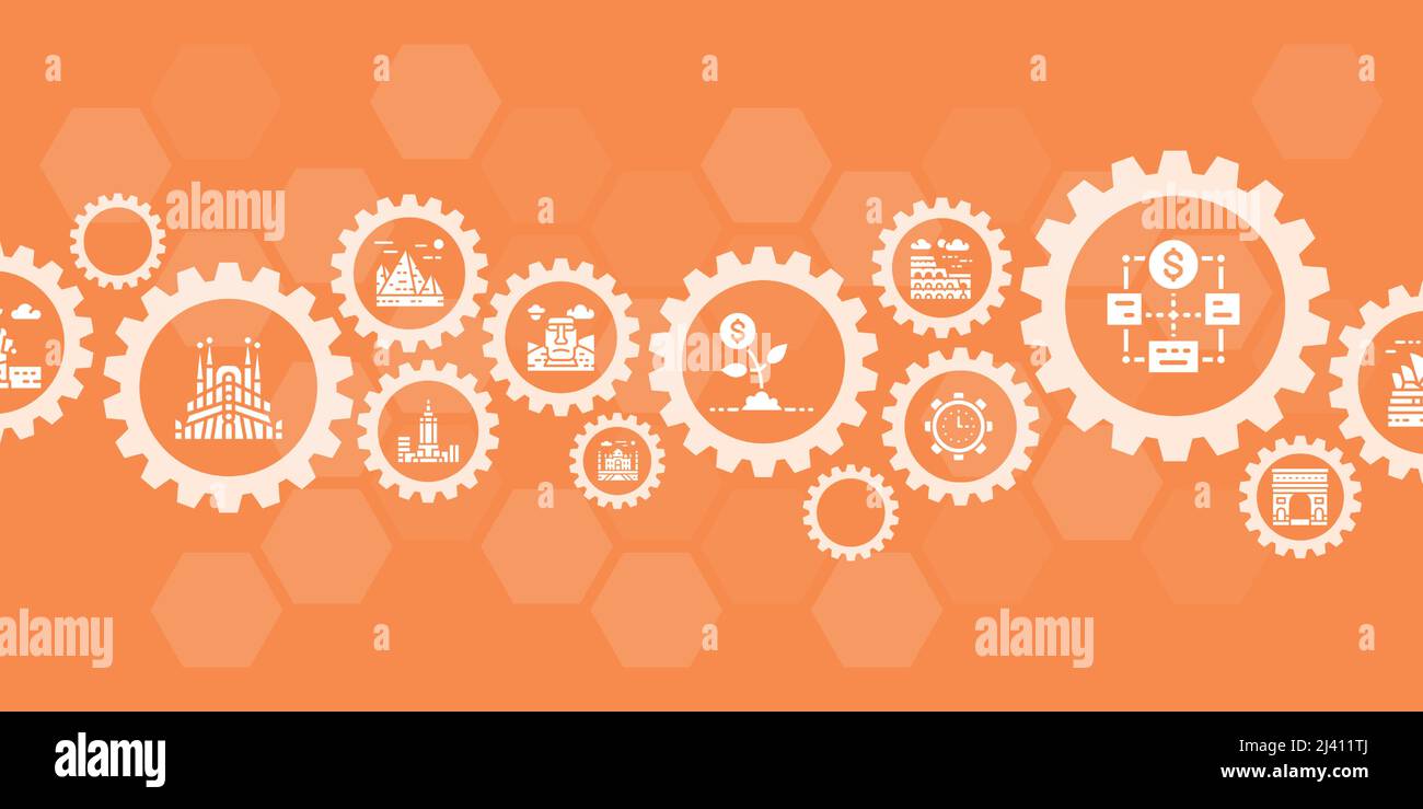 Travel Landmark website banner design template. Egypt, Italy, United ...