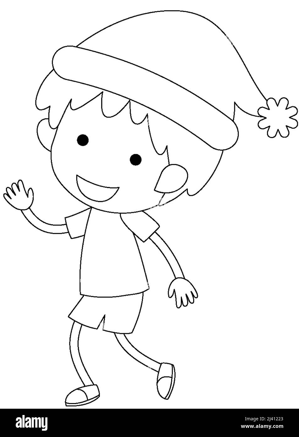 A boy doodle outline for colouring illustration Stock Vector Image ...