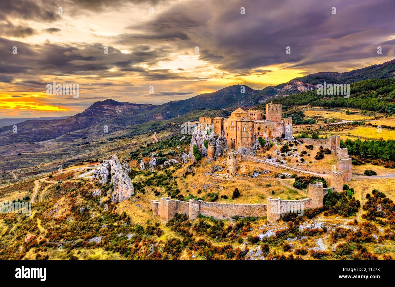 Aerial spain loarre castle hi-res stock photography and images - Alamy