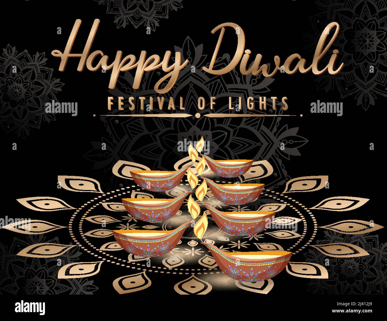 Happy Diwali festival of lights poster illustration Stock Vector Image ...