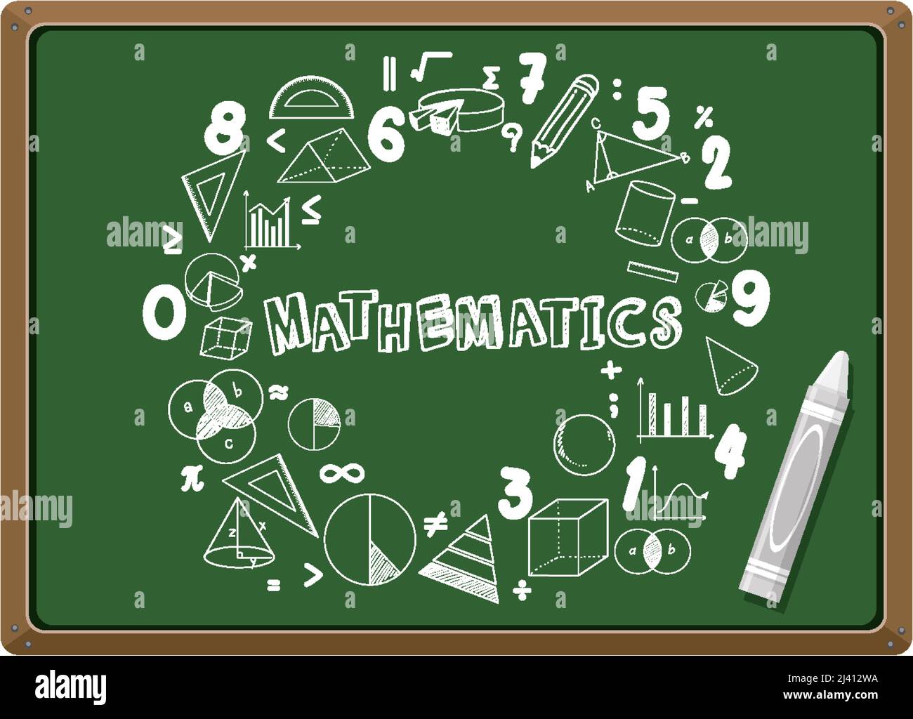 Math formula on blackboard isolated illustration Stock Vector Image ...