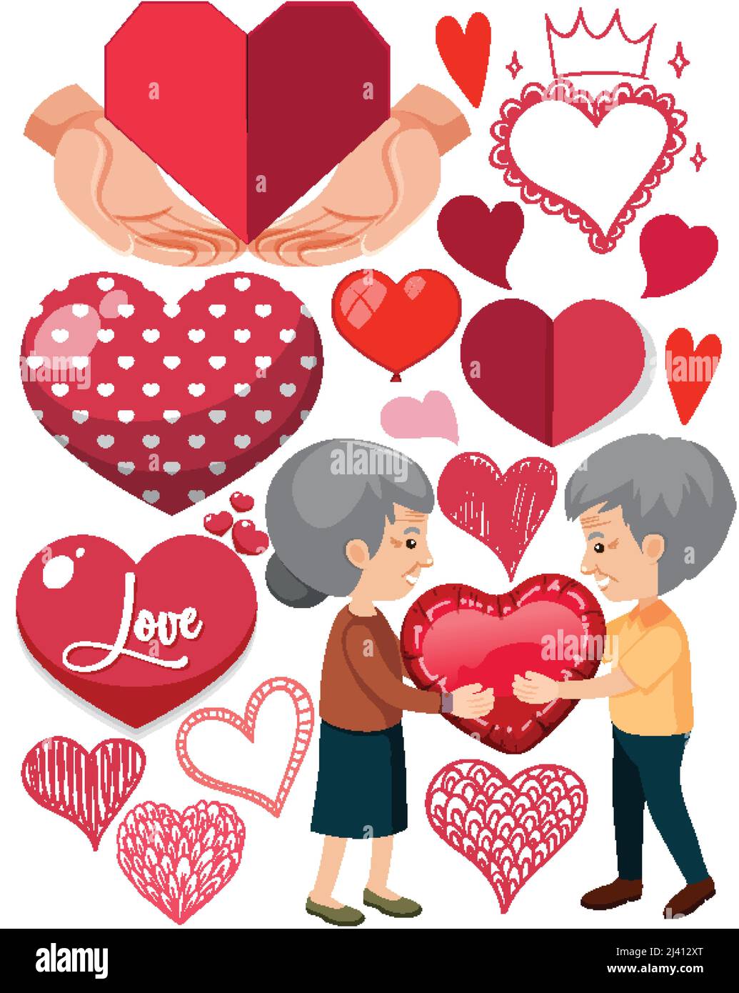 Valentine theme with many hearts illustration Stock Vector Image & Art ...