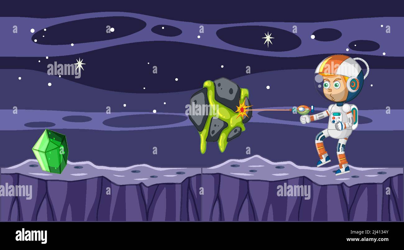 Scene with astronaut in space illustration Stock Vector Image & Art - Alamy