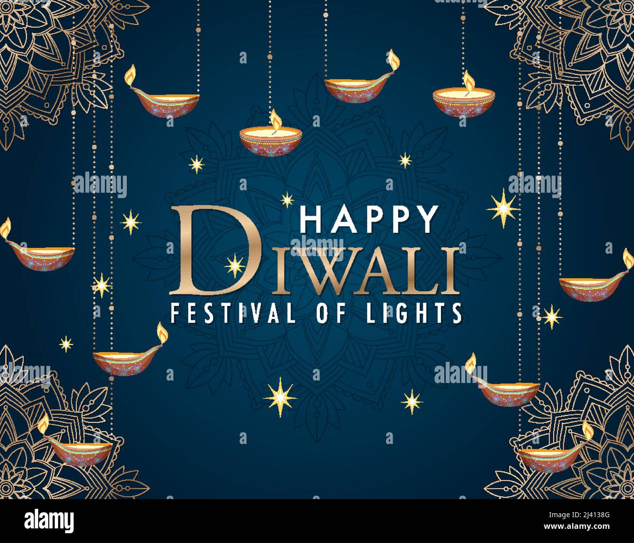Happy Diwali festival of lights poster illustration Stock Vector Image & Art - Alamy