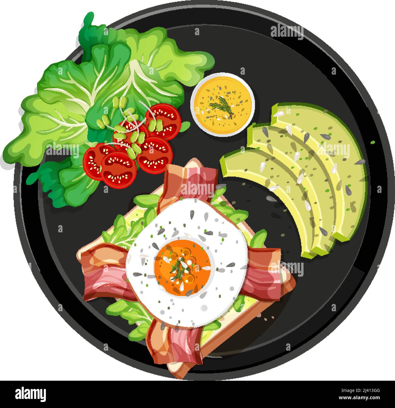 Top view food on white background illustration Stock Vector Image & Art ...