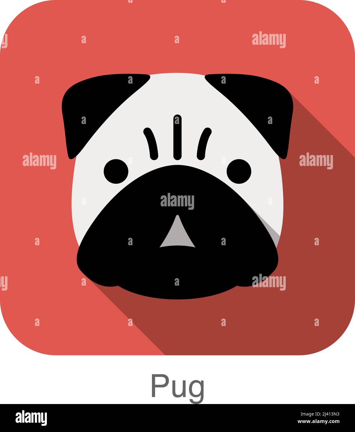 Pug cute comic dog Cut Out Stock Images & Pictures - Alamy