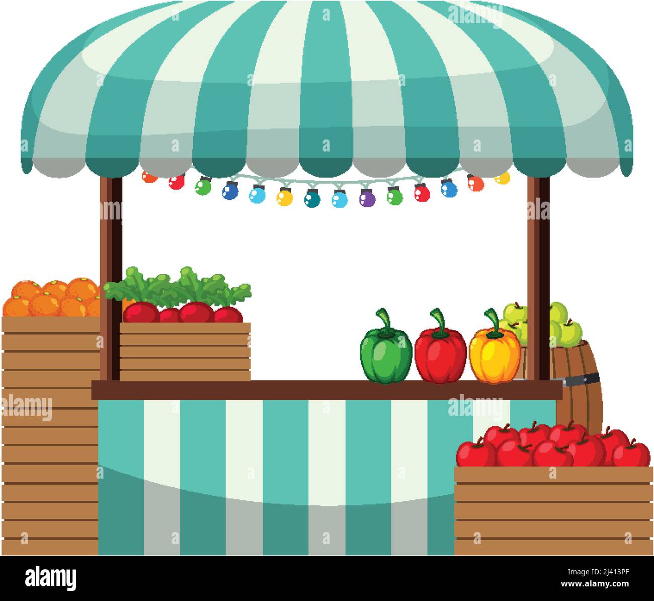 Flea market concept with fruit store illustration Stock Vector Image ...