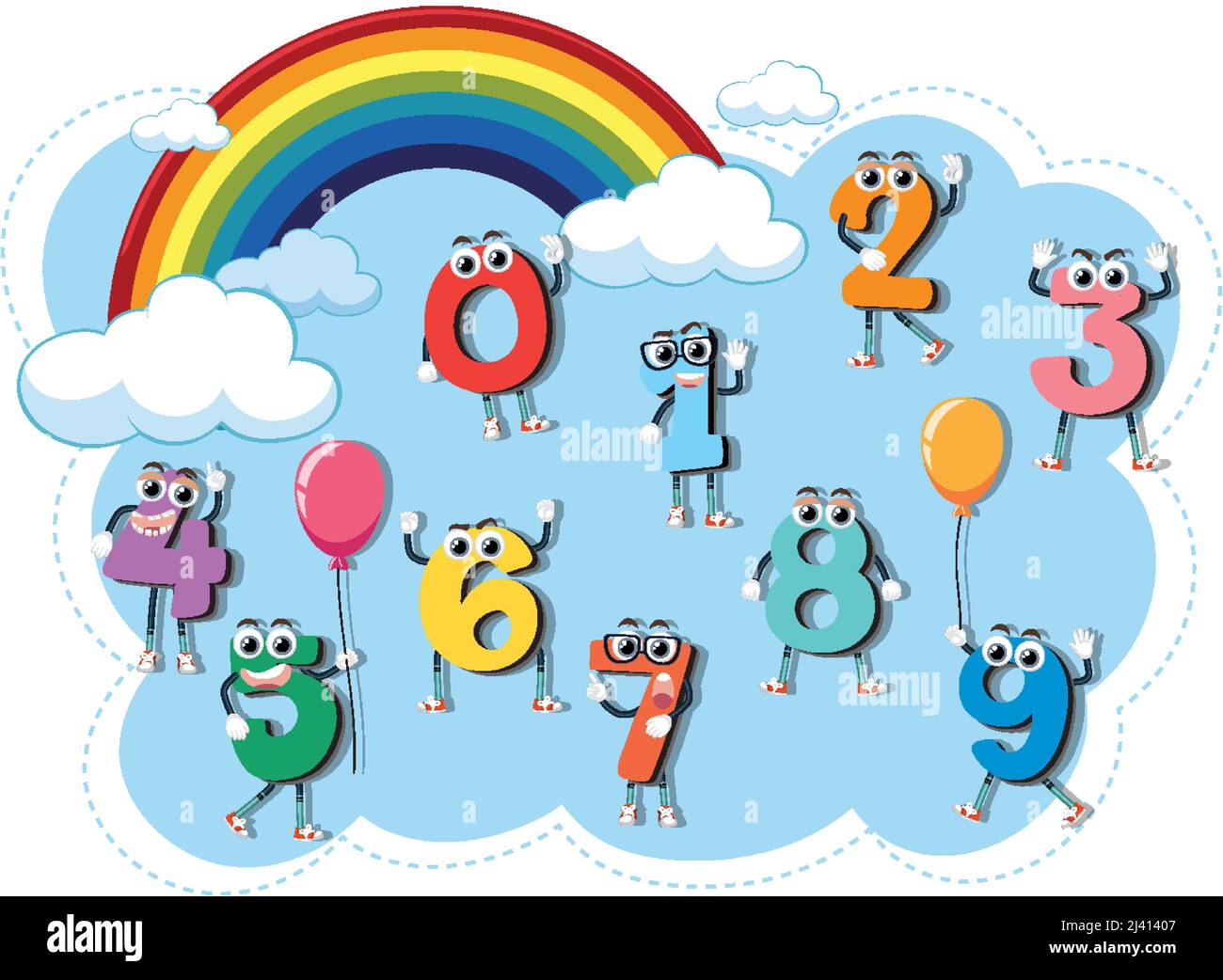Set of number 0 to 9 for kids illustration Stock Vector Image & Art - Alamy