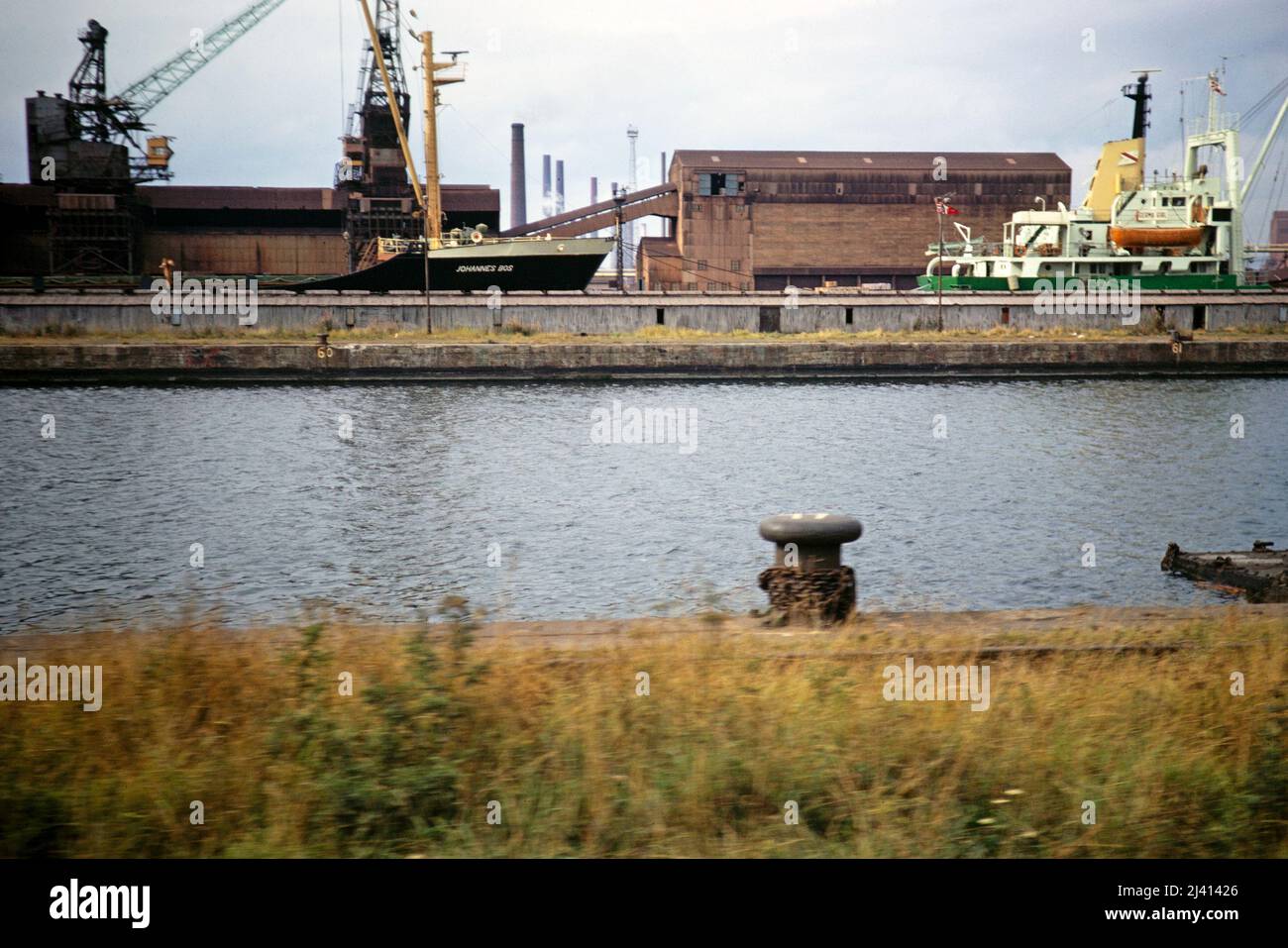 Port activity ships in dock, Cardiff docks, Glamorgan, South Wales, UK ...