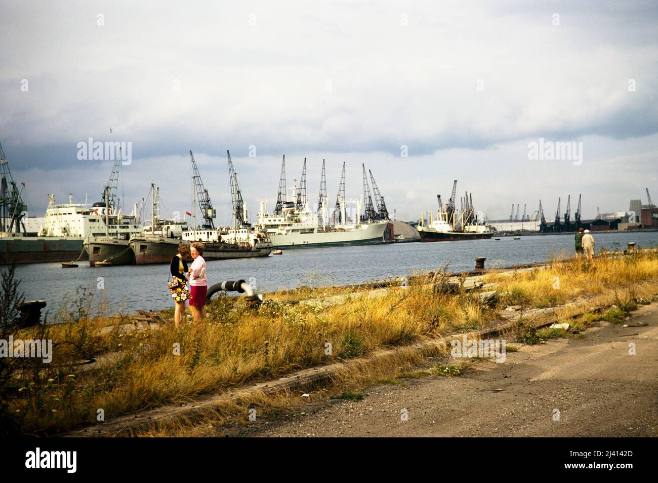 Port activity ships in dock, Cardiff docks, Glamorgan, South Wales, UK ...