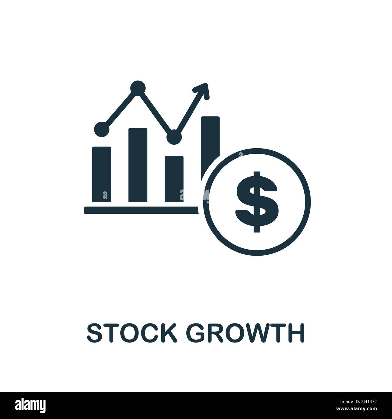 Stock Growth icon. Monochrome simple Stock Growth icon for templates ...